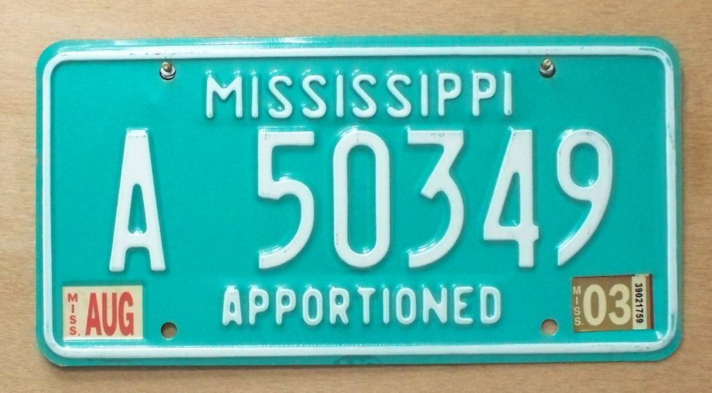 Mississippi License Plates For Sale